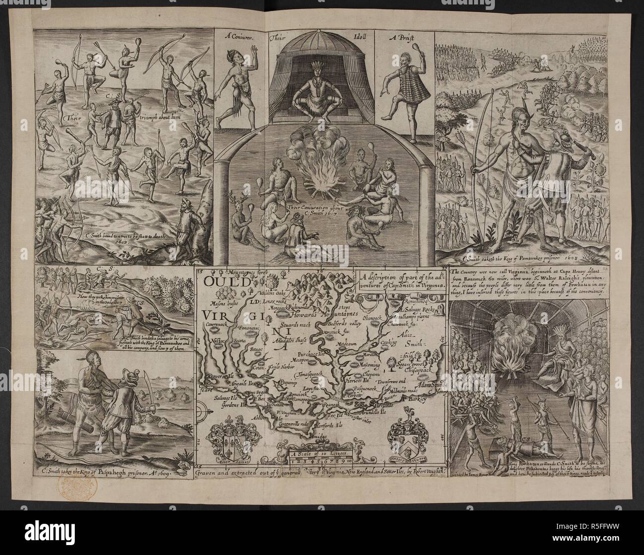 Scenes of encounters between Captain John Smith and the native ...