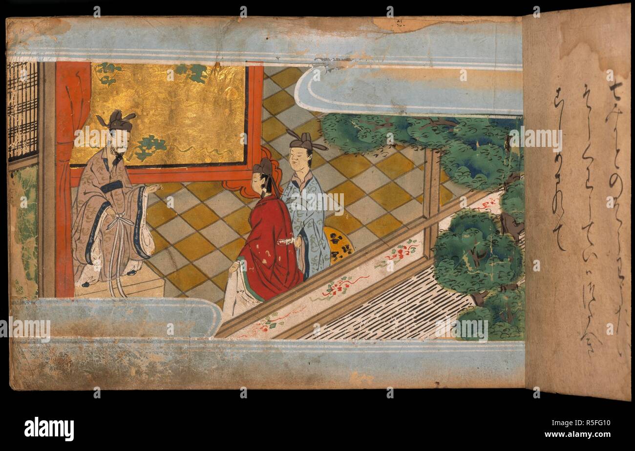 Chinese men in traditional costume. Taishokkan. early Edo period (1640 ...