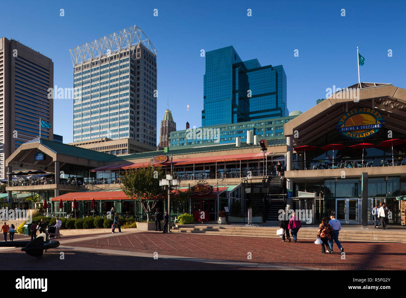 USA, Maryland, Baltimore, Inner Harbor, Harborplace Mall Stock Photo ...