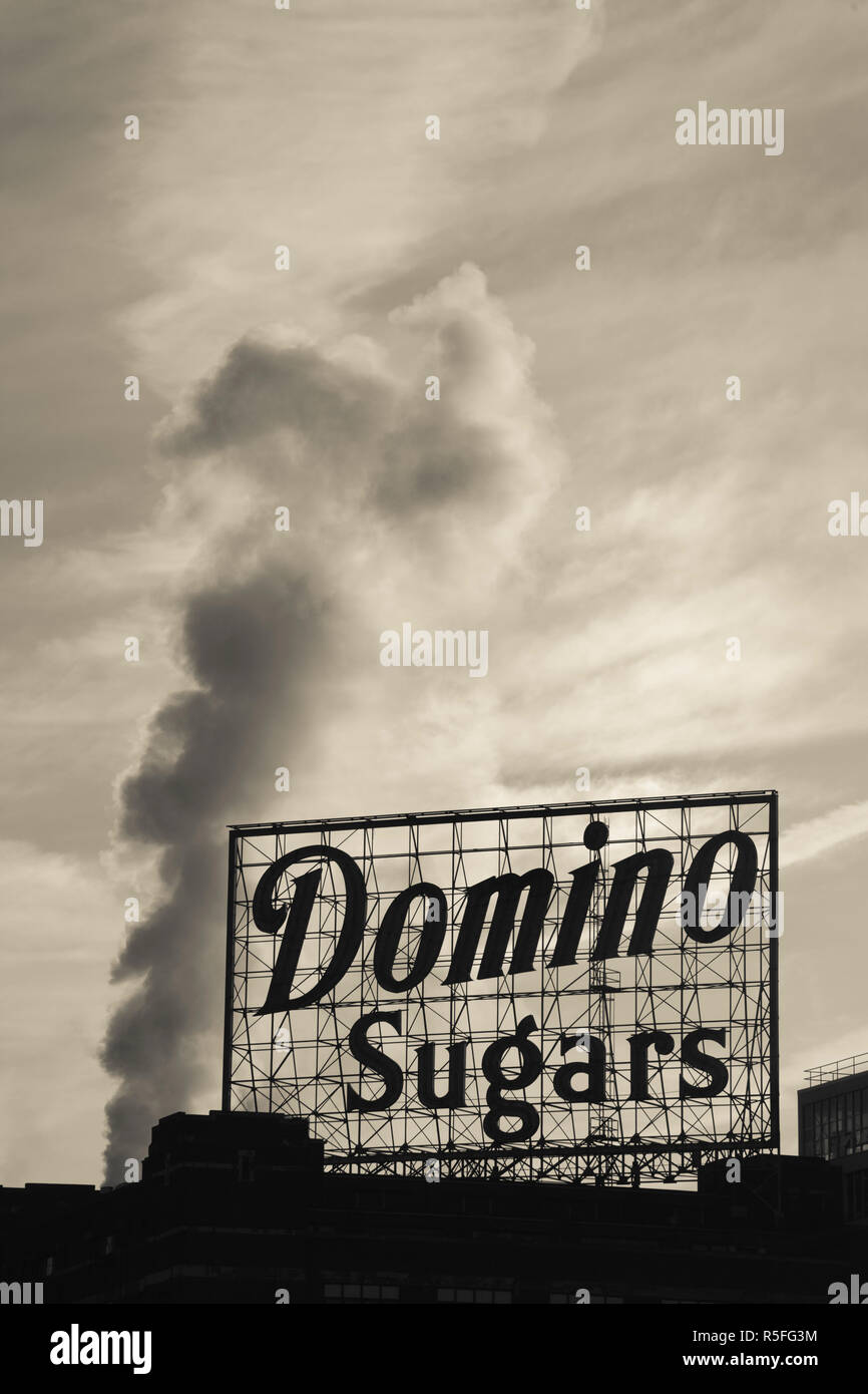 USA, Maryland, Baltimore, Inner Harbor, Domino Sugar sign Stock Photo ...