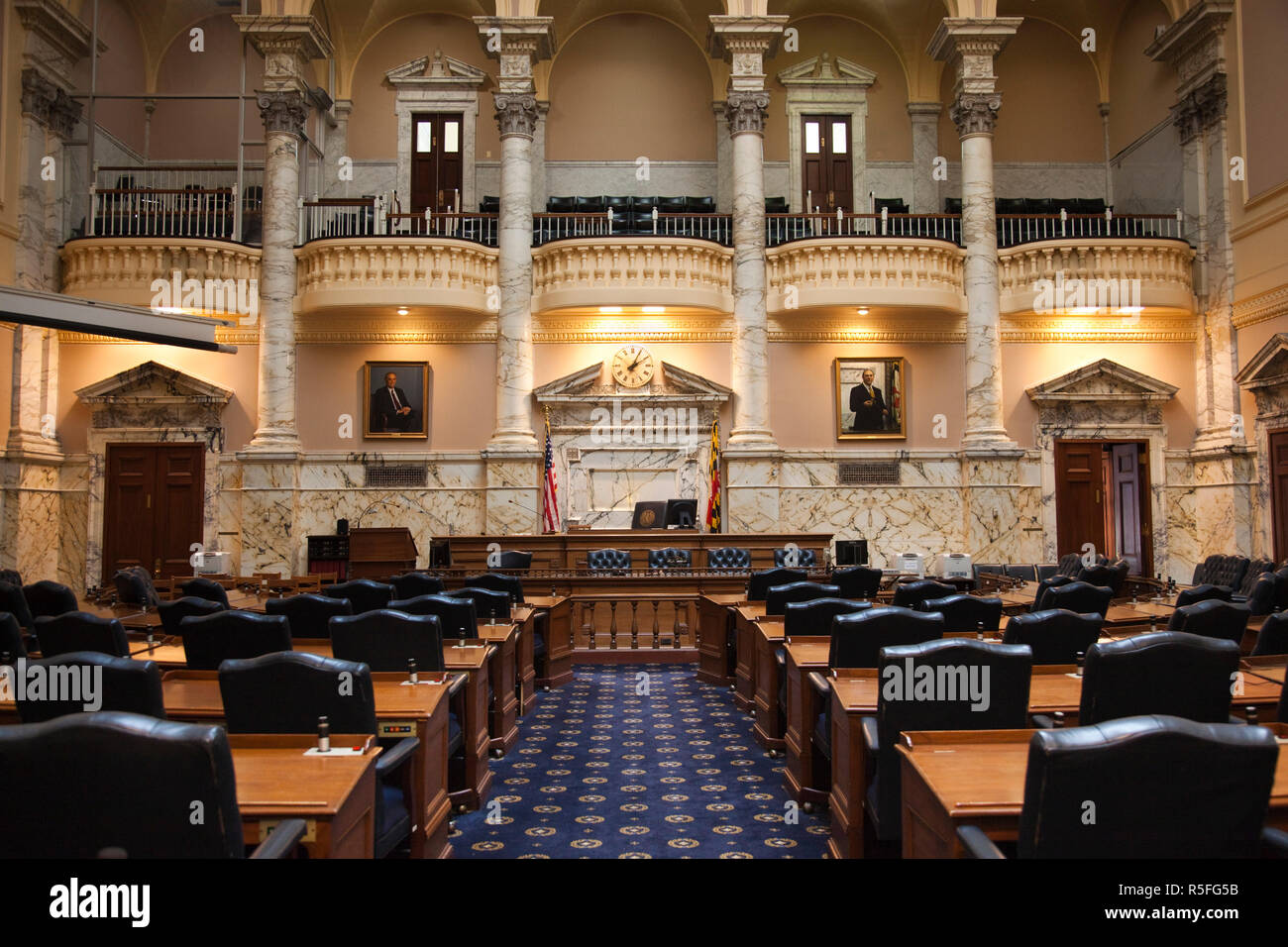 USA, Maryland, Annapolis, Maryland State Capitol building, House ...