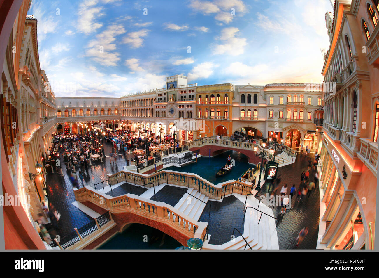 United States of America, Nevada, Las Vegas, The Grand Canal Gondola ...
