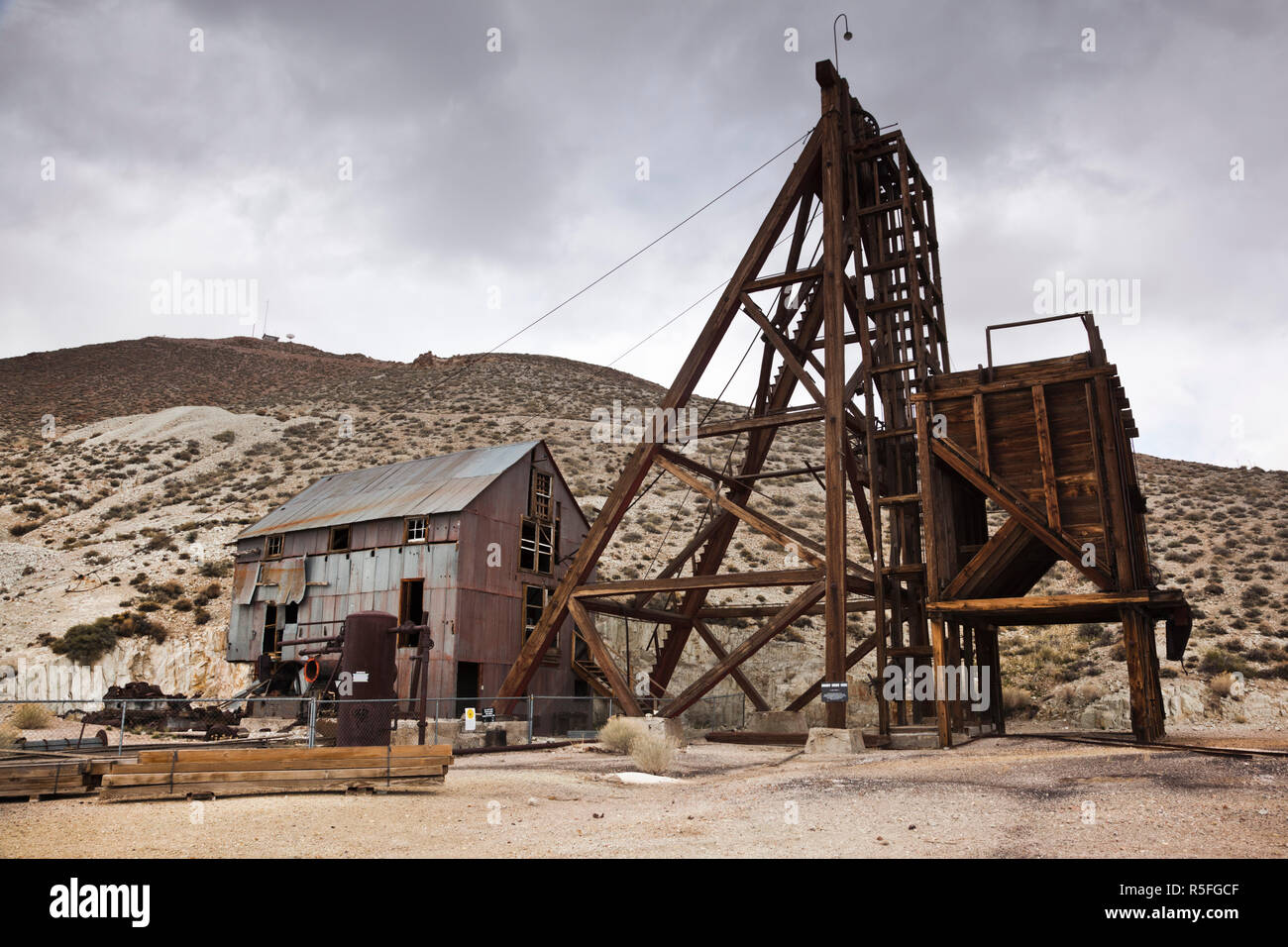 USA, Nevada, Great Basin, Tonopah, Tonopah Historic Mining Park Stock ...