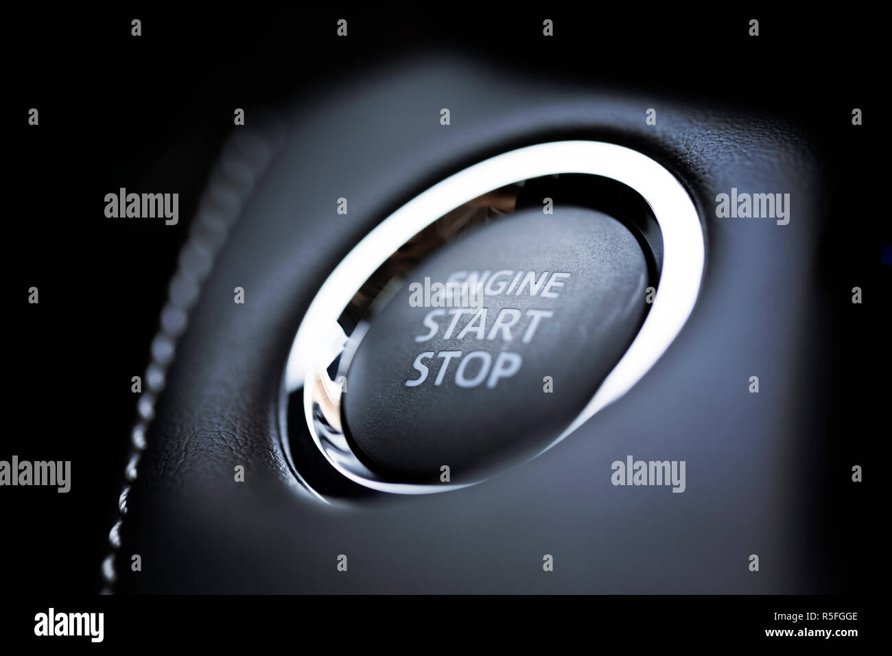 Engine start stop button Stock Photo - Alamy