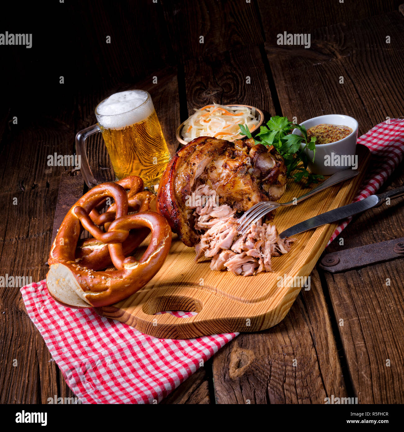 fresh knuckle prepared for oktoberfest Stock Photo - Alamy
