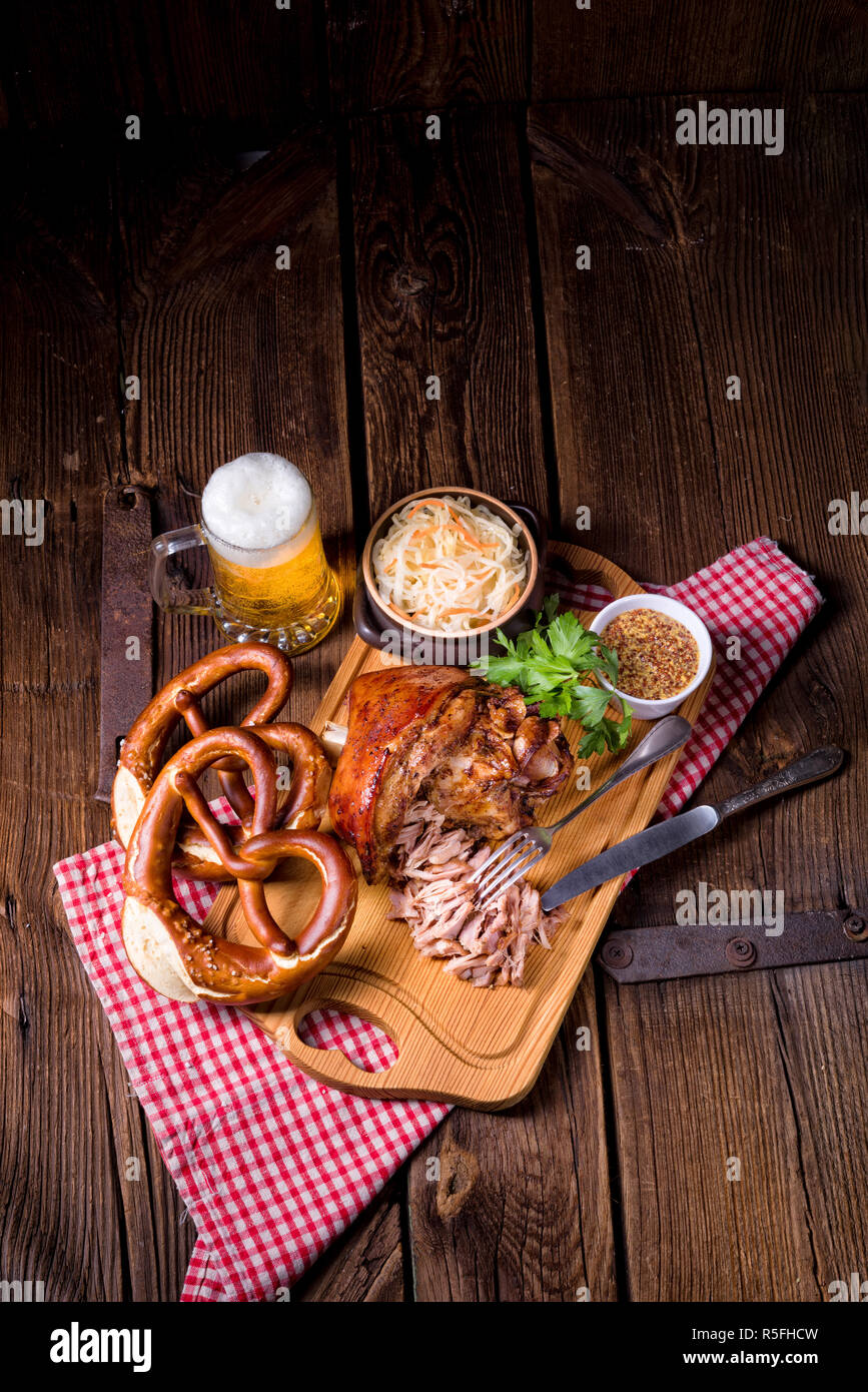 fresh knuckle prepared for oktoberfest Stock Photo - Alamy