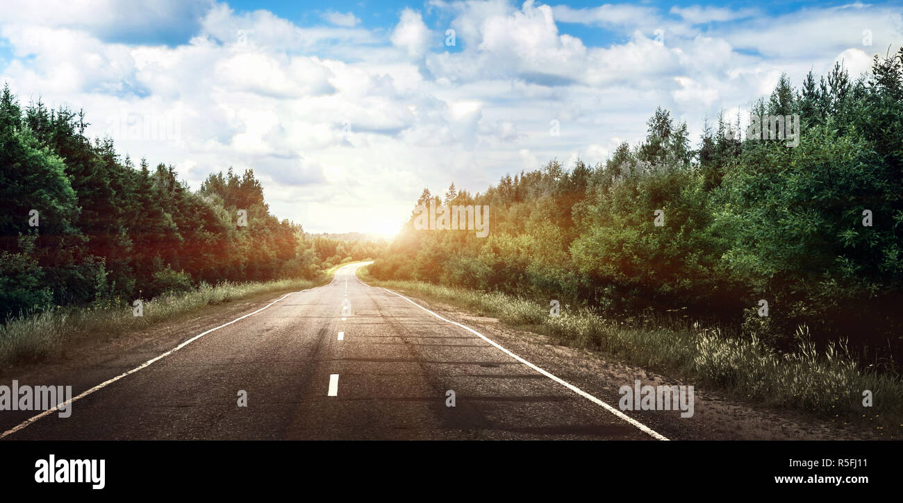 Rural road landscape Stock Photo - Alamy