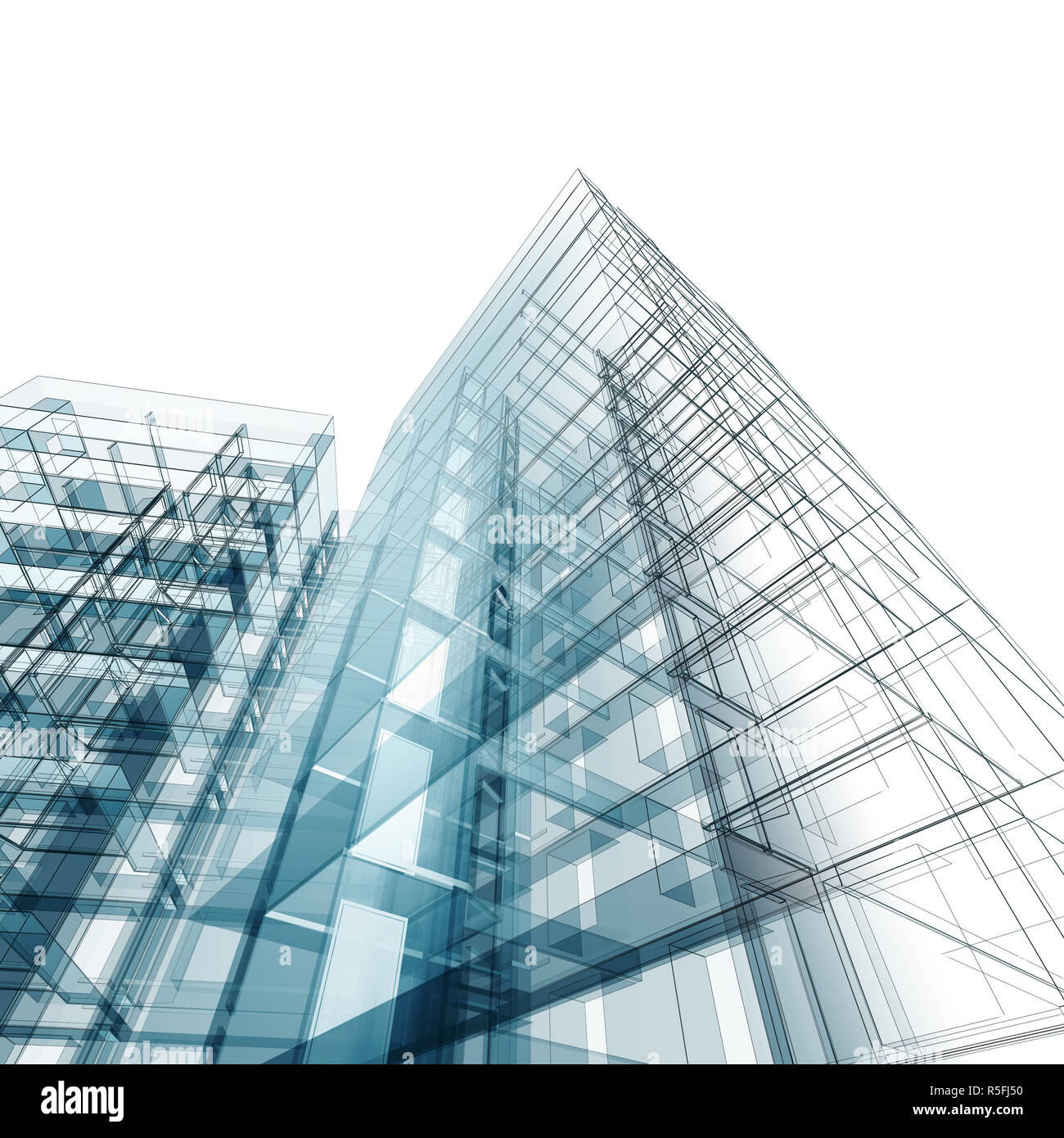Abstract building 3d Stock Photo - Alamy