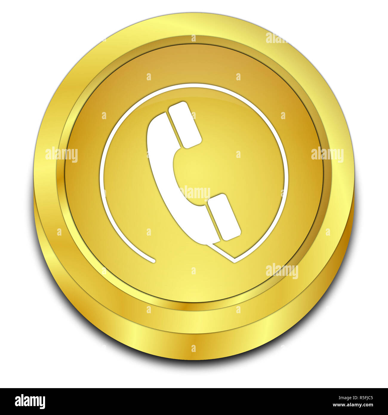 golden Phone call Button - 3D illustration Stock Photo - Alamy