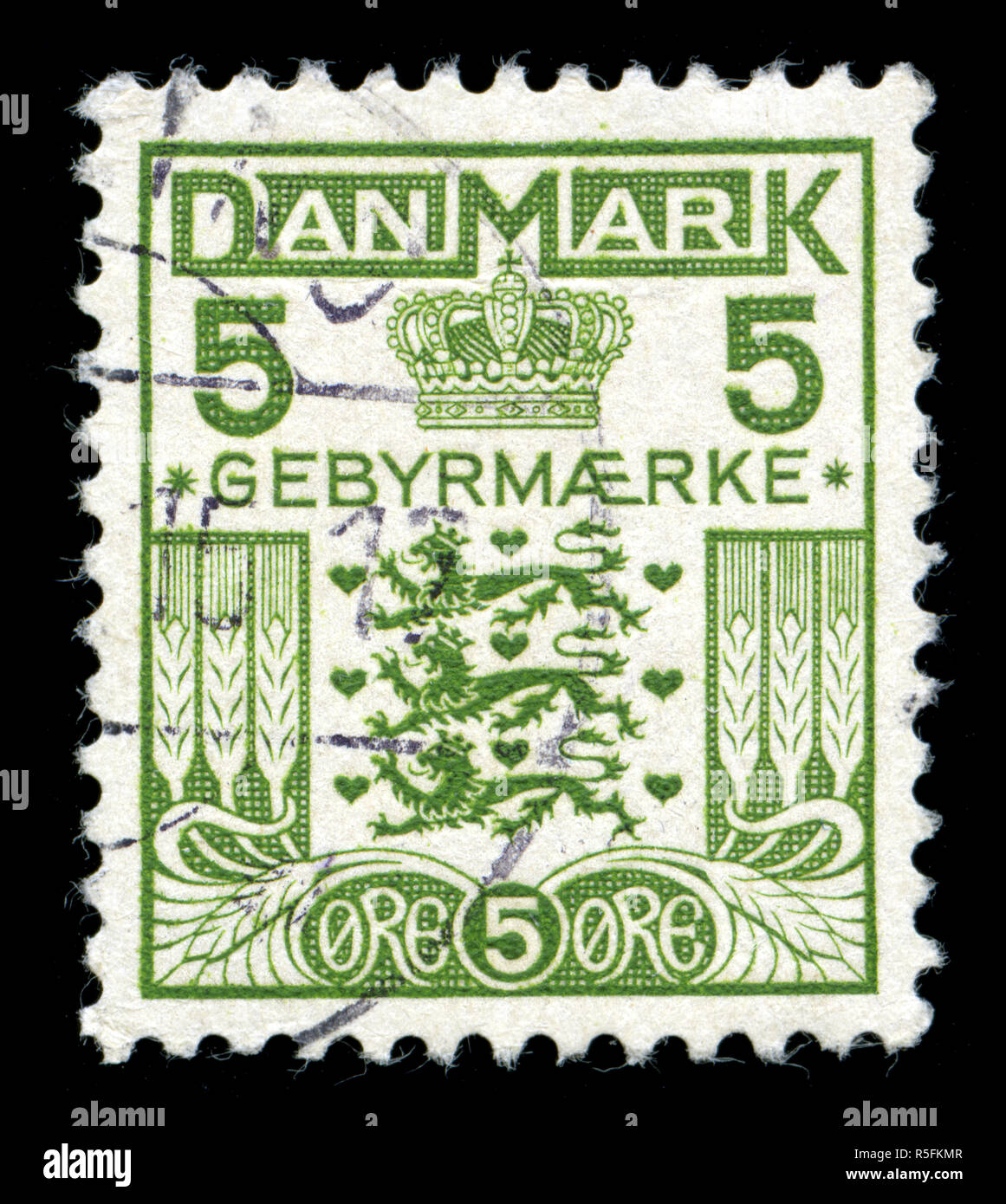 Postage stamp from Denmark in the Postage Due series issued in 1934 ...