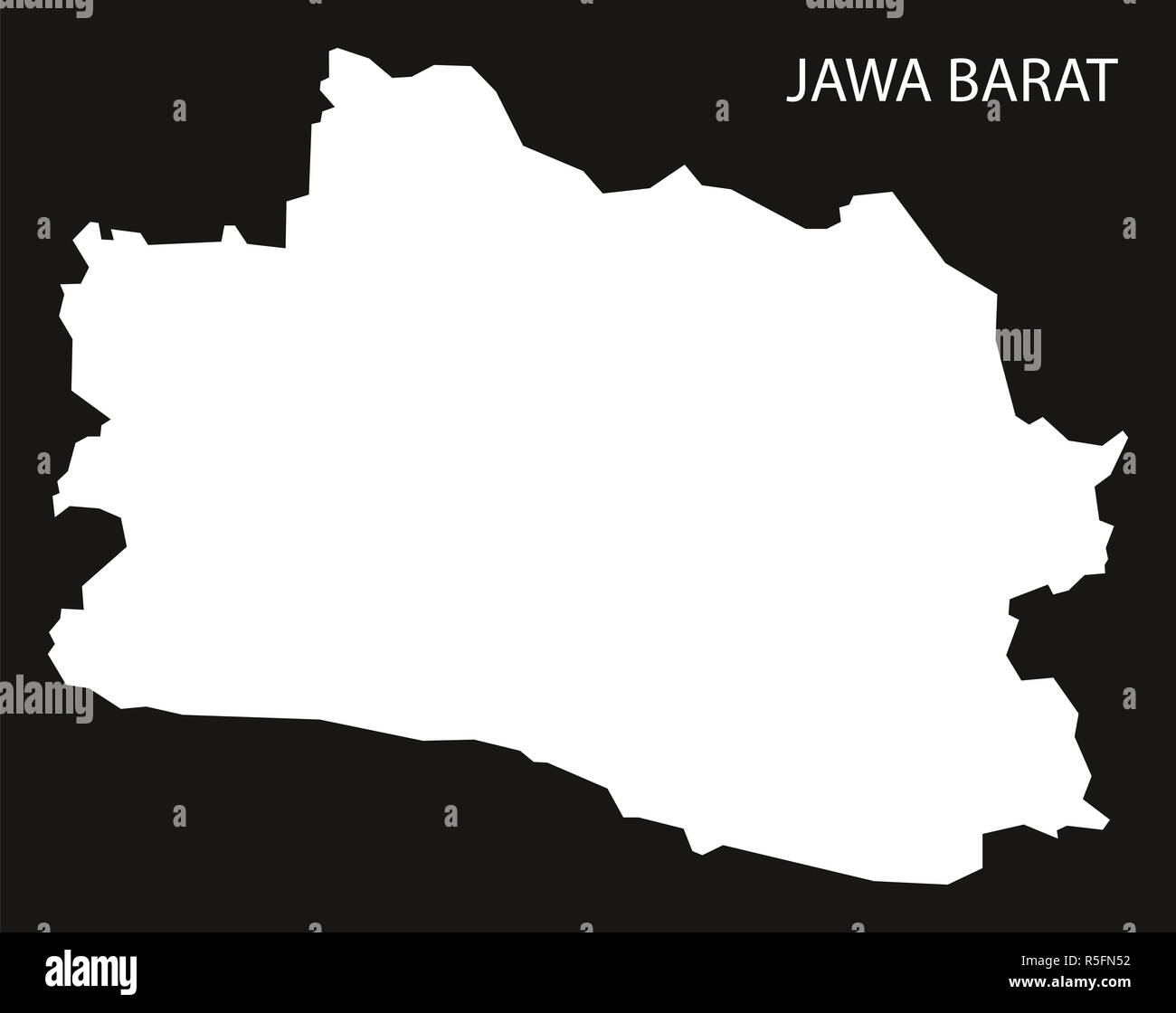 Jawa Barat Indonesia map black inverted silhouette illustration shape ...