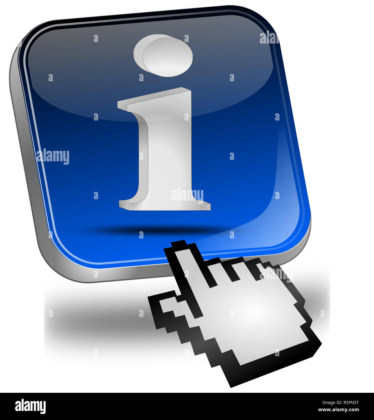 blue Information Button with cursor - 3D illustration Stock Photo - Alamy