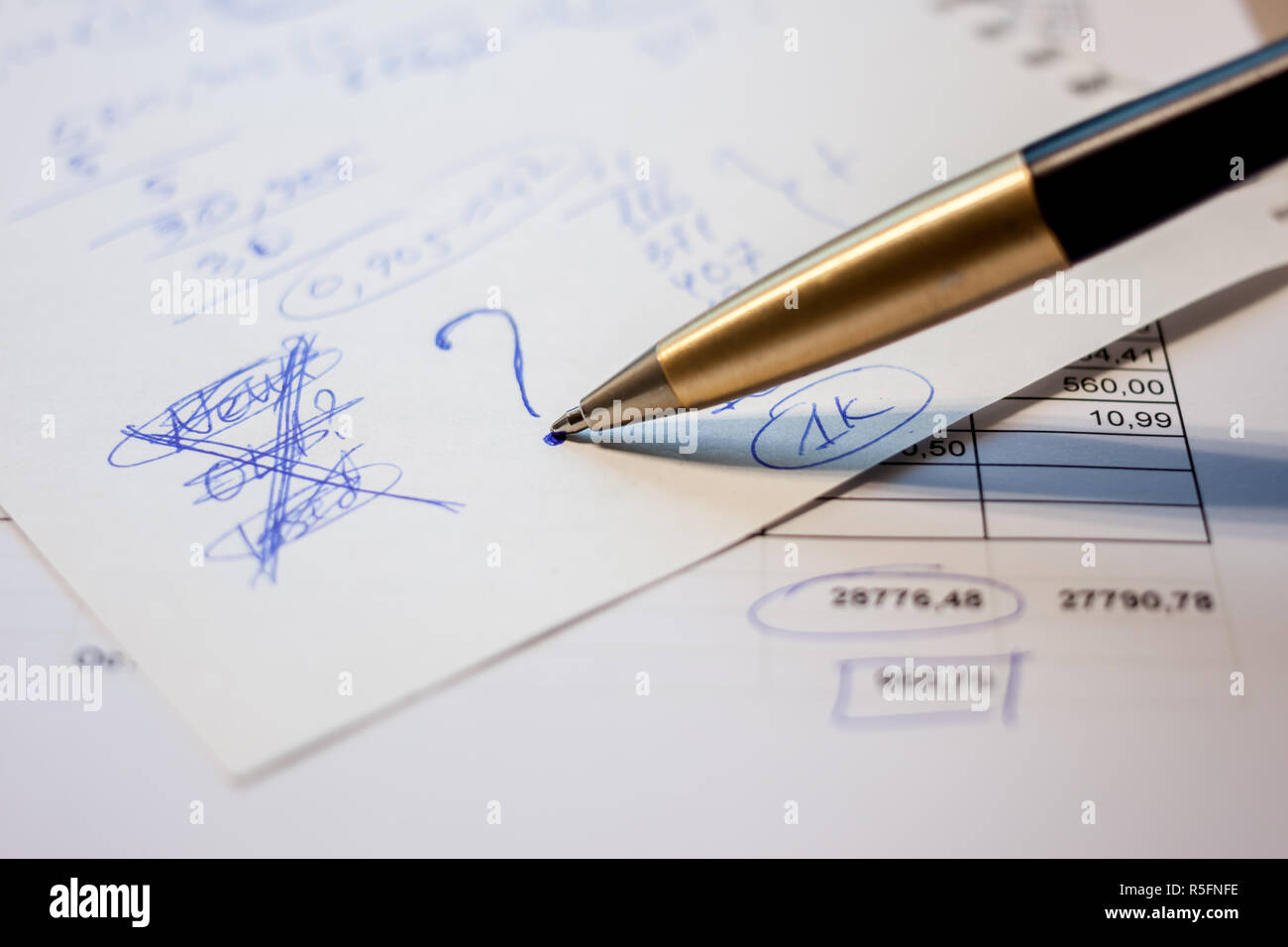 business plan calculation Stock Photo - Alamy
