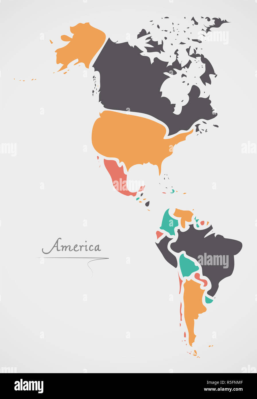 América continent map hi-res stock photography and images - Alamy