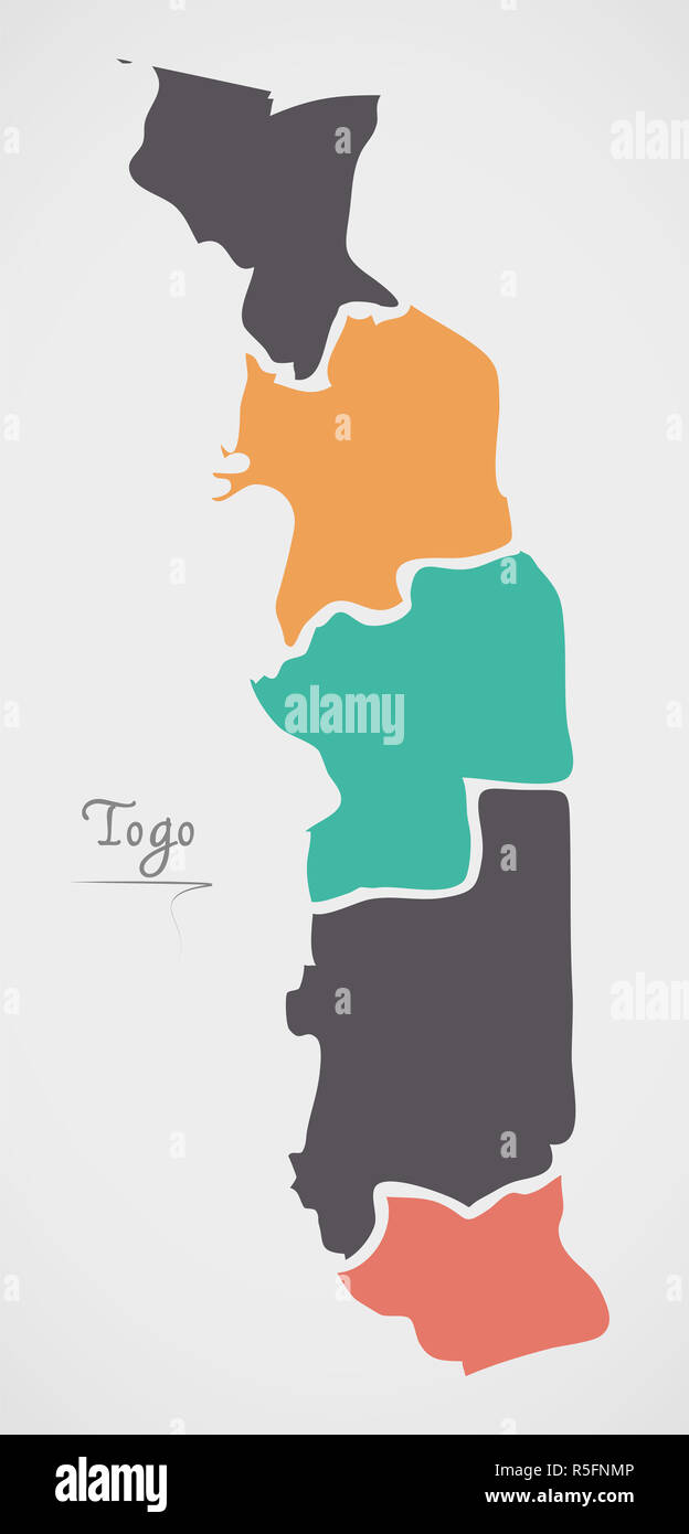 Administrative divisions of togo map hi-res stock photography and ...