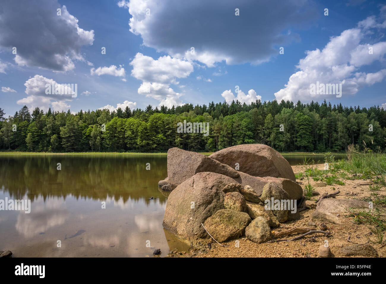 landscape with lake Stock Photo - Alamy