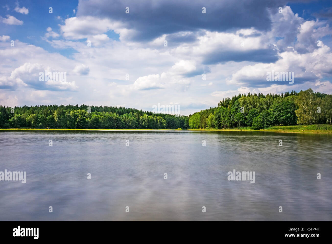 landscape with lake Stock Photo - Alamy