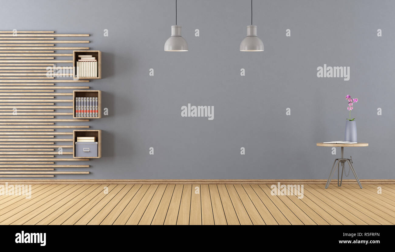 Empty room with little bookcase Stock Photo - Alamy