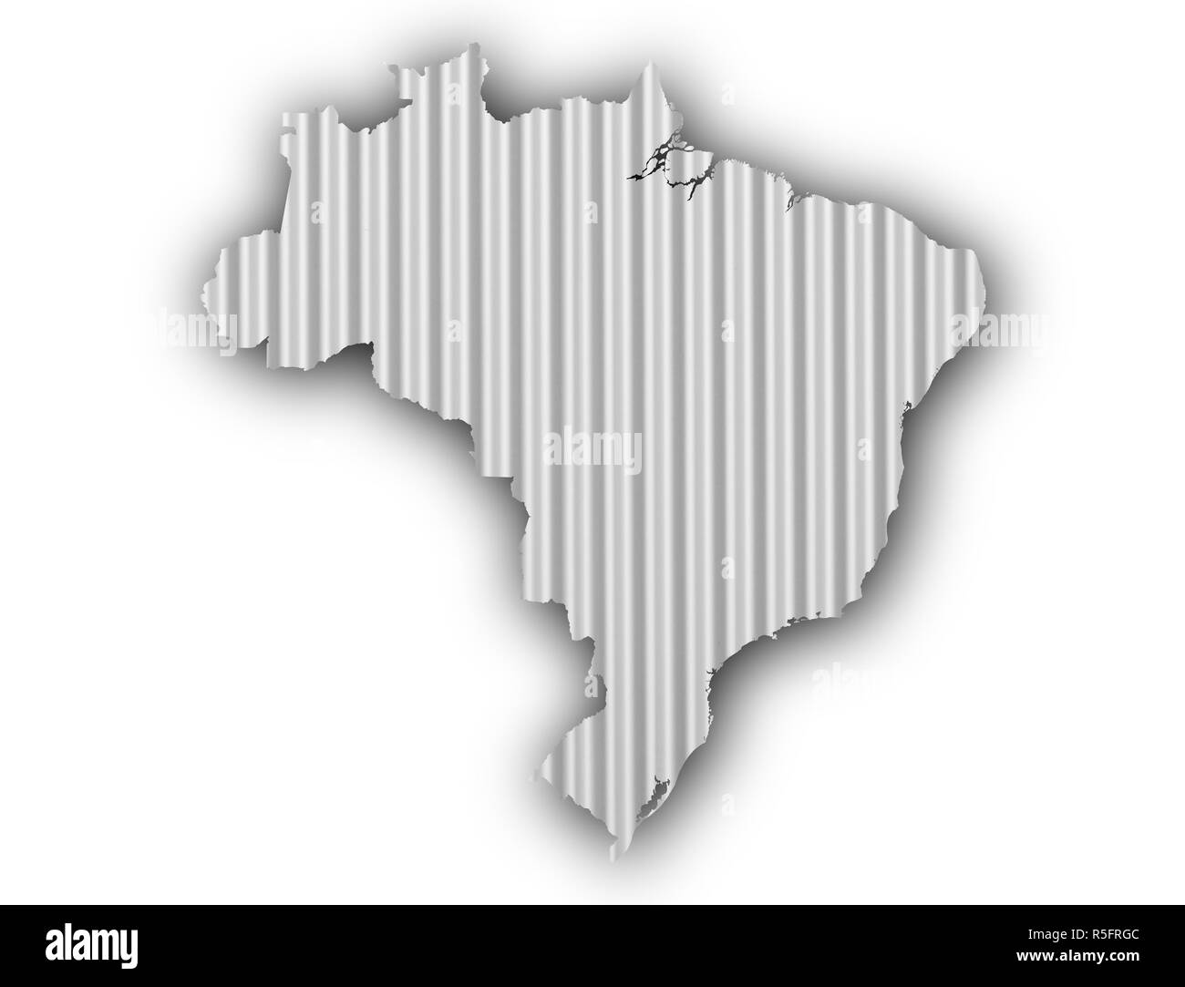map of brazil on corrugated iron Stock Photo - Alamy