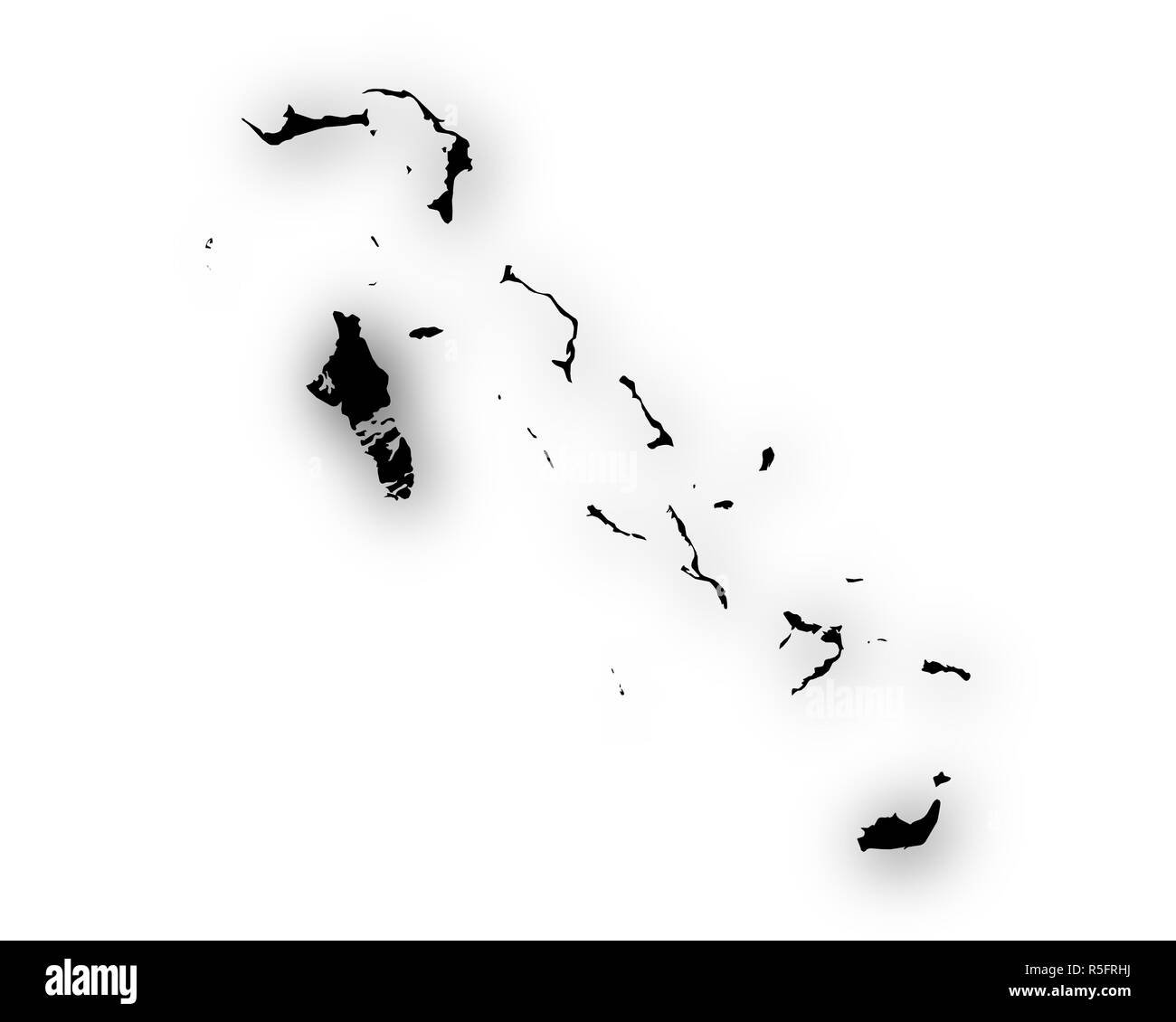 map of the bahamas with shadow Stock Photo - Alamy