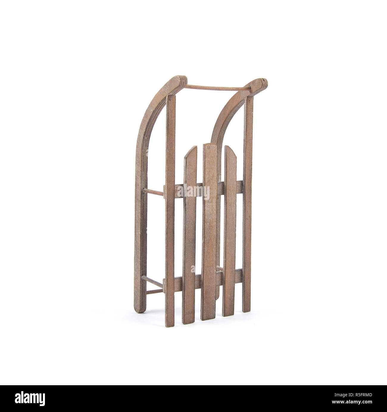 wooden sledge on white background Stock Photo - Alamy