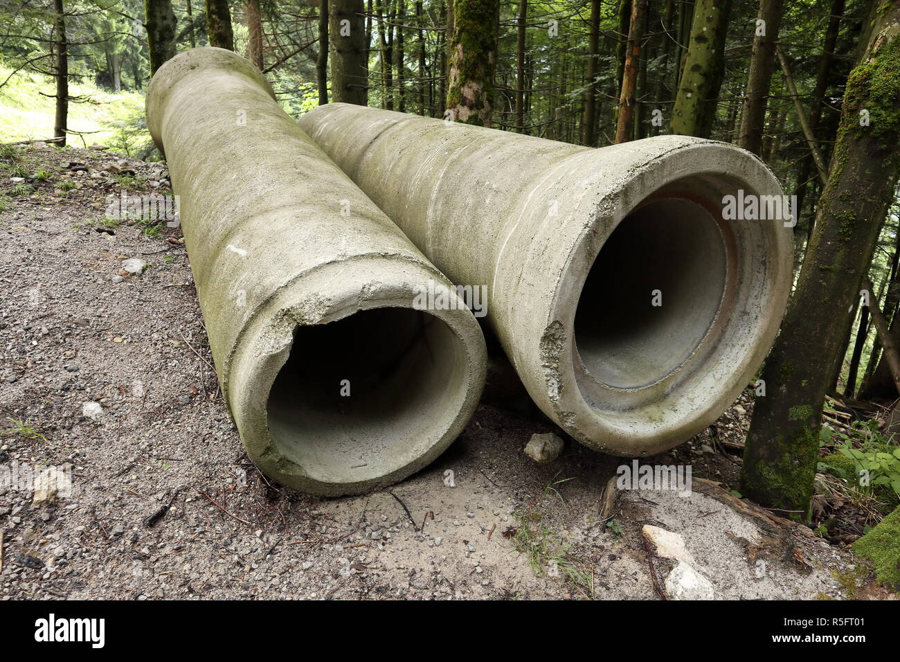 concrete pipes as water passage Stock Photo - Alamy