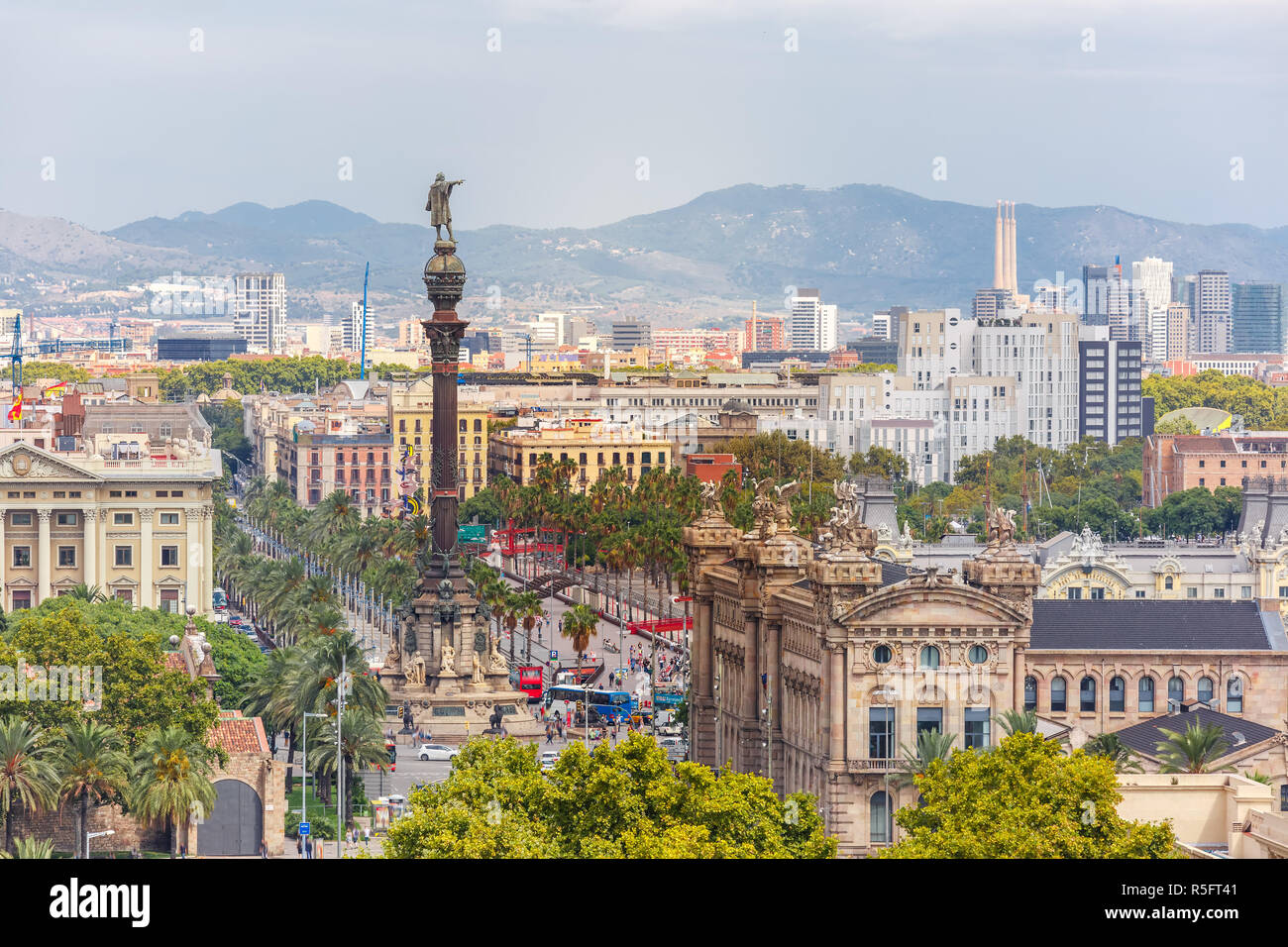Mirador de Colom in Barcelona, Spain Stock Photo - Alamy