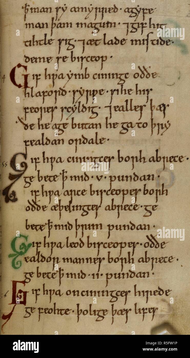 Law-code of King Cnut. Anglo-Saxon law-codes. 3rd quarter of the 11th ...