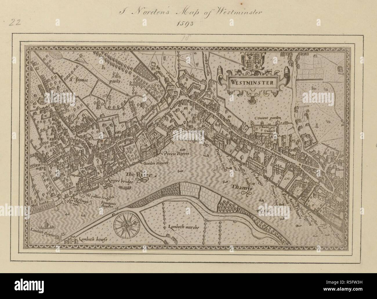 A plan of Westminster. Westminster. [London, 1593]. Source: Maps Crace ...