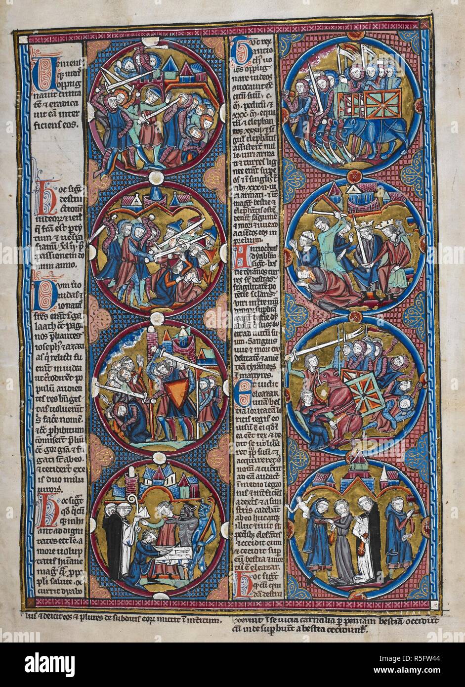 Biblical scenes and moralisations in a series of eight roundels. Bible ...