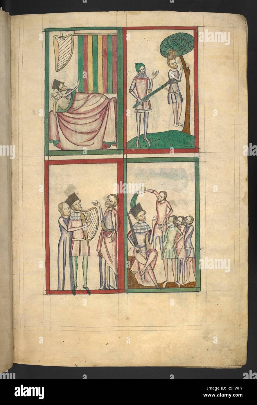 Four miniatures: 1. David and Bathsheba; 2. Nathan reproves David; 3 ...