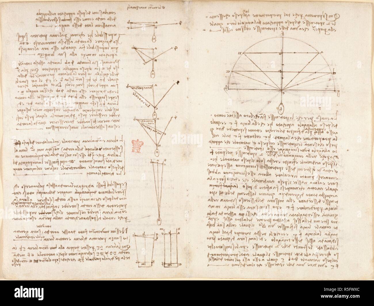 Leonardo da Vinci's notes. Notebook of Leonardo da Vinci. early 16th ...