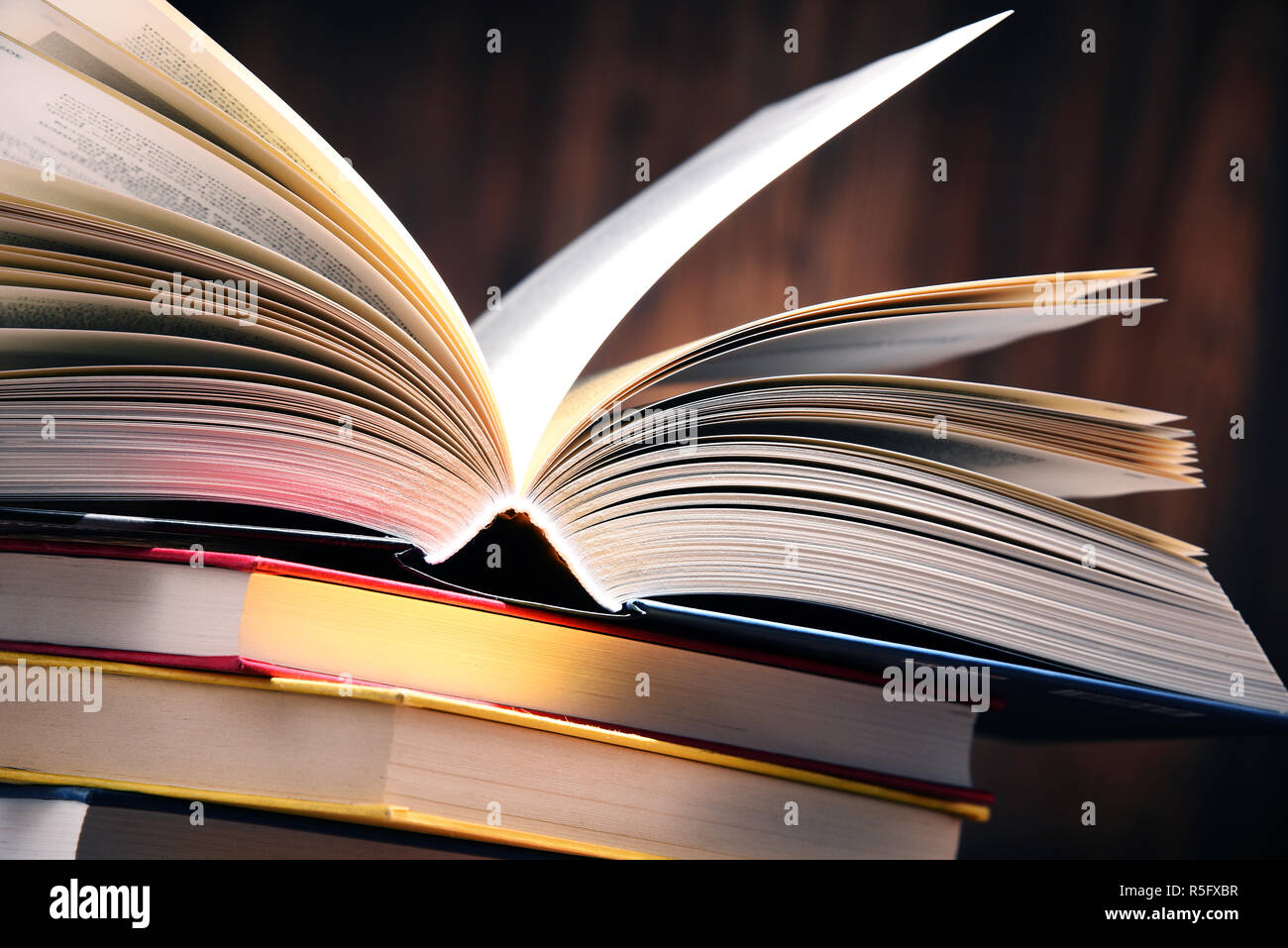 Composition with books on the table Stock Photo - Alamy