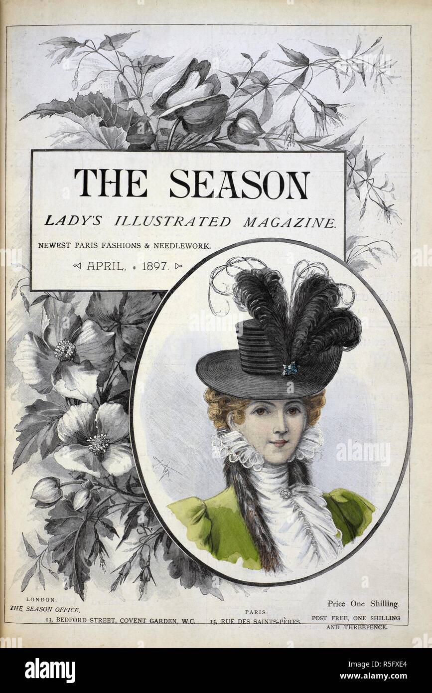 Black hat with feathers. London, England : 1897. Source: The Season ...