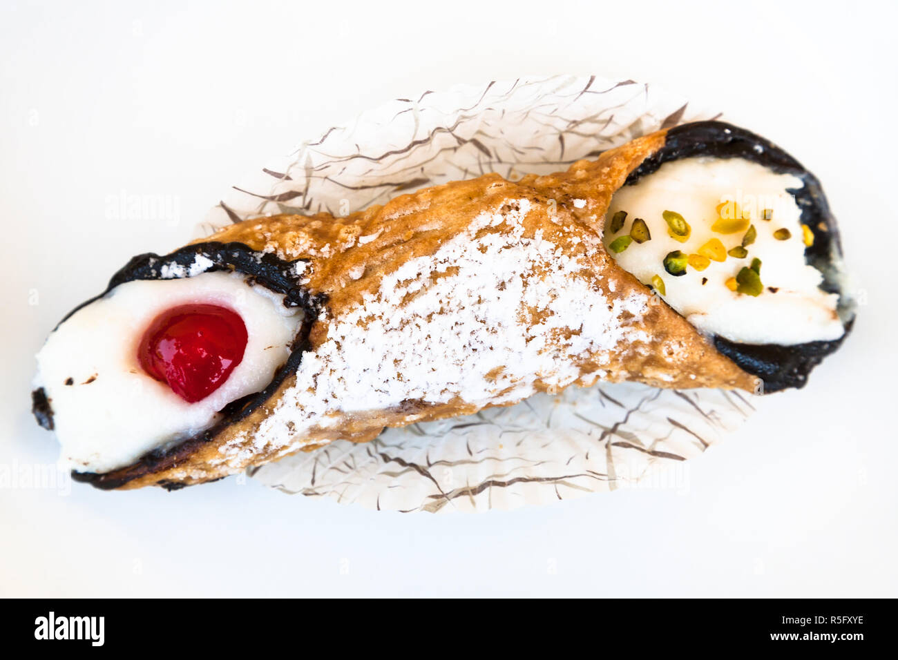 above view of typical sicilian pastry Cannol Stock Photo - Alamy