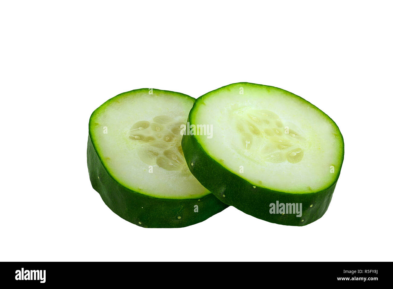 Fresh cucumber slice isolated on white background Stock Photo - Alamy