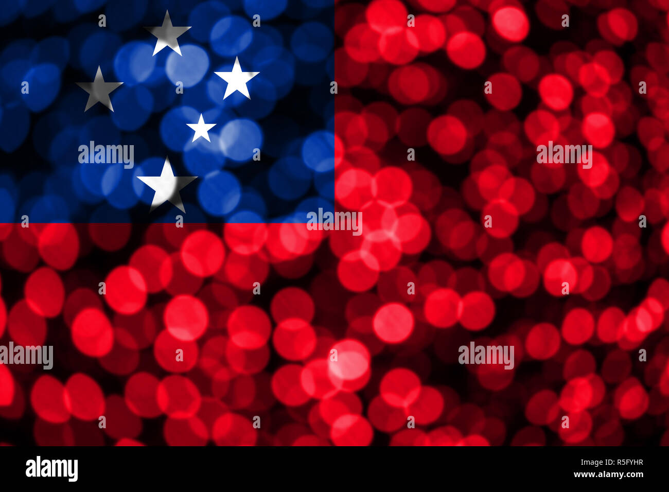 Samoa abstract blurry bokeh flag. Christmas, New Year and National day ...