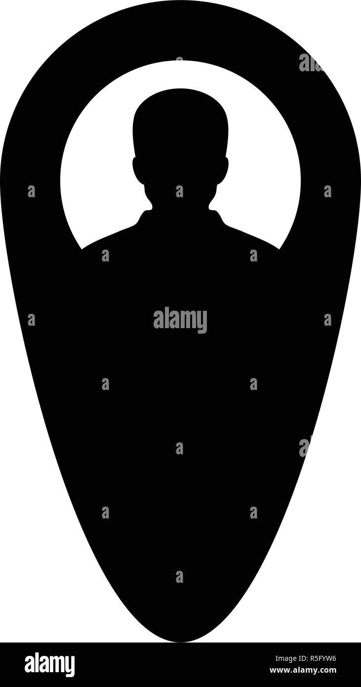 Customer icon vector male user person profile avatar with location map ...