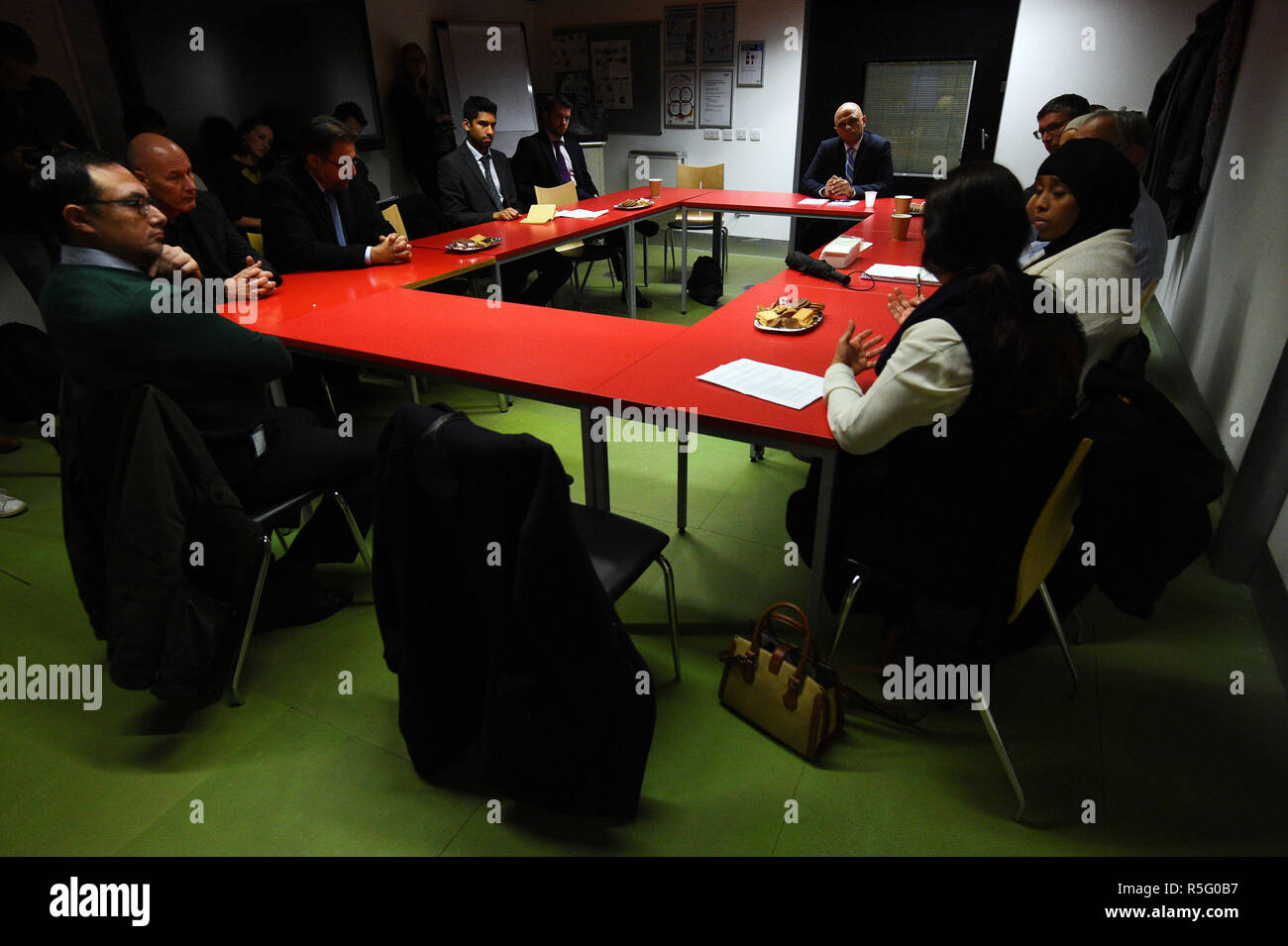 Home Secretary Sajid Javid during a round table discussion on the ...