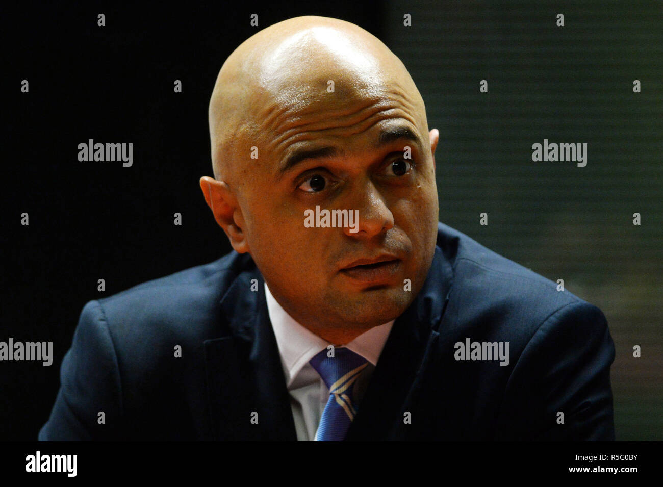 Home Secretary Sajid Javid during a round table discussion on the ...