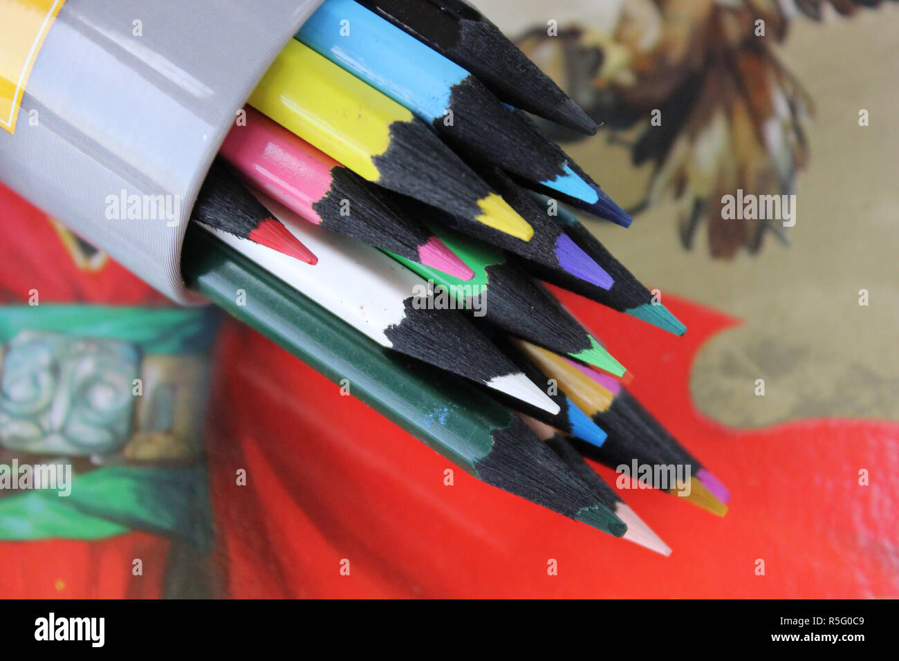 Set of colored pencils Stock Photo - Alamy