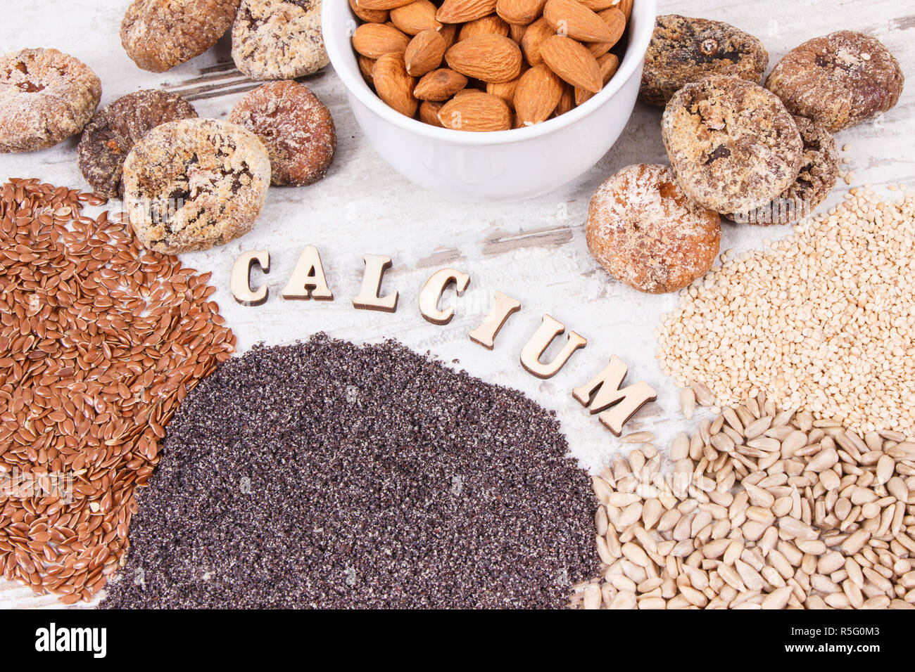 Ingredients or products containing calcium and dietary fiber, natural ...