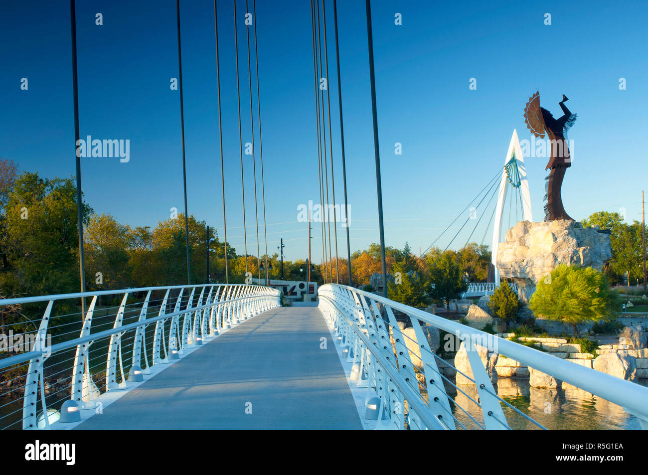 USA, Kansas, Wichita, Keeper Of The Plains Sculpture, Keeper Of The ...