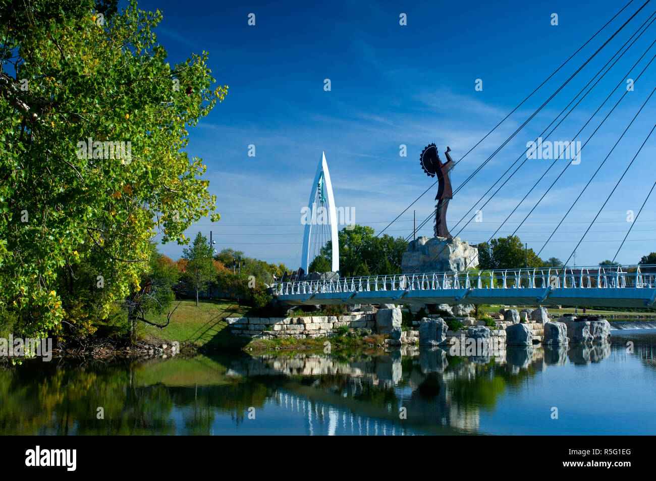 USA, Kansas, Wichita, Keeper Of The Plains Sculpture, Keeper Of The ...