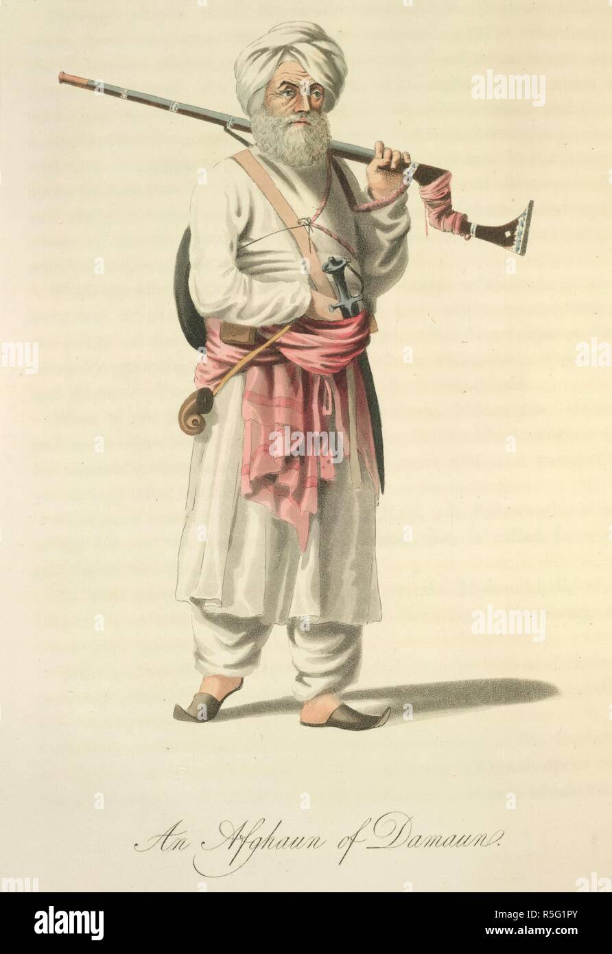 An Afghan of Damaun. Afghan Tribal Costume. . An Account of the kingdom ...