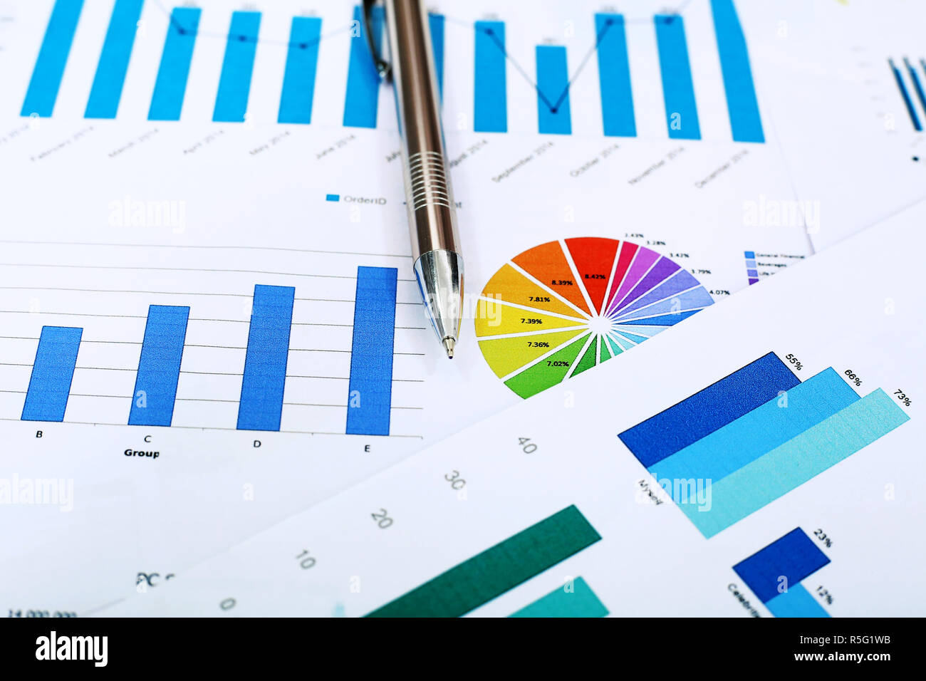 Picture of pen on the graph paper Stock Photo - Alamy