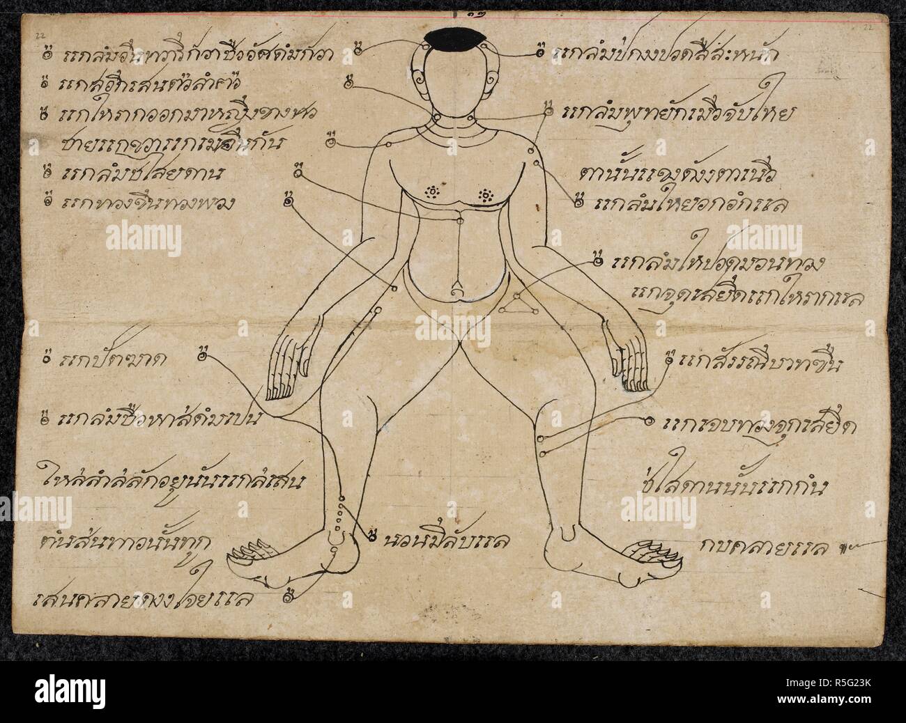 Thai medical diagram showing the pressure points on a Human body ...