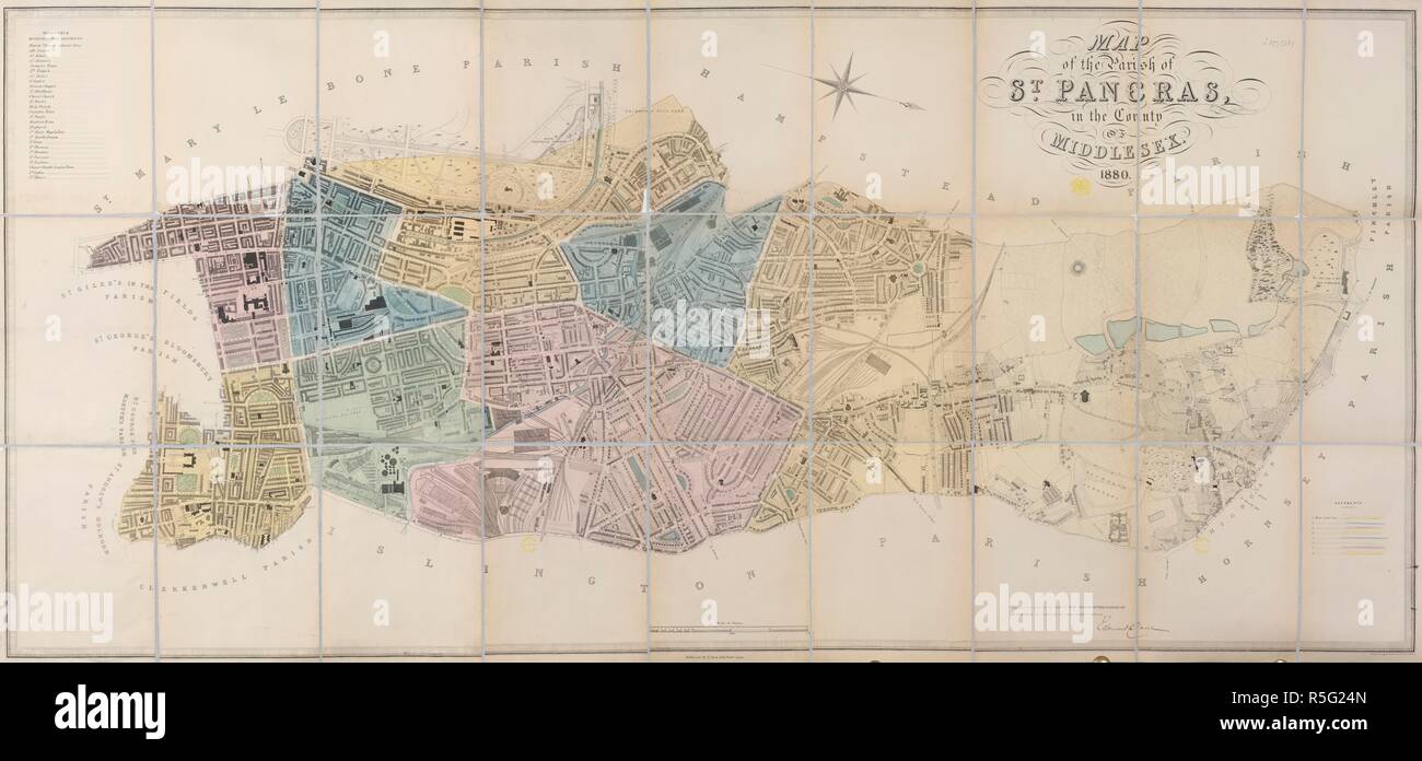 St. Pancras. [Map of the Parish of Saint Pancras ... 1849. [By. 1880 ...