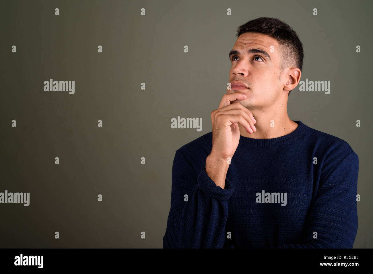 Man face looking up close up shadow hi-res stock photography and images ...