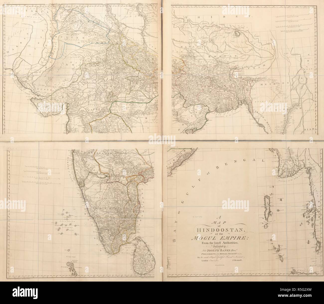 Hindoostan. A Map of Hindoostan, or the Mogul Empire ... By .. London ...